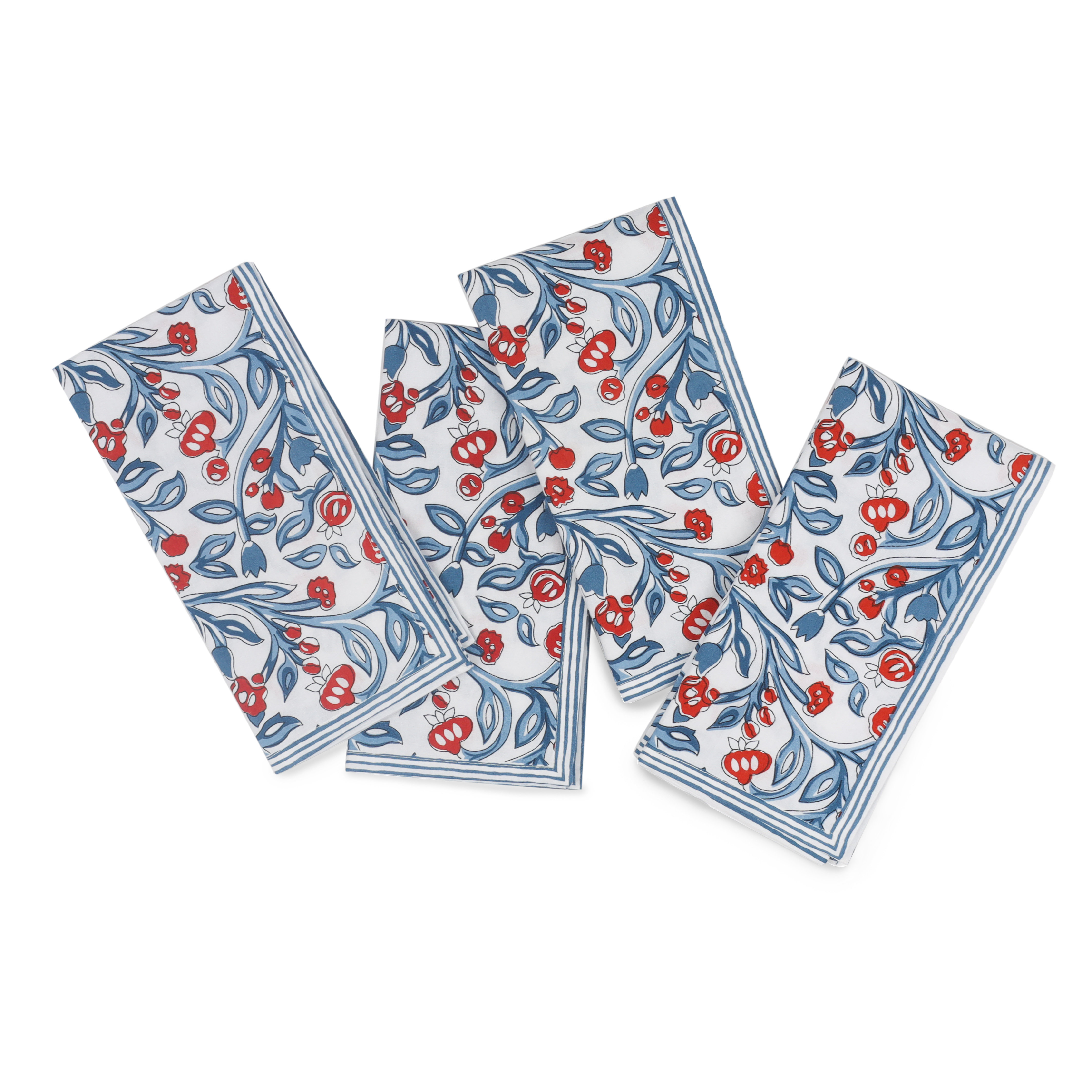 Dakota Fields Chic Contrast Block Print Cotton Napkins | Wayfair