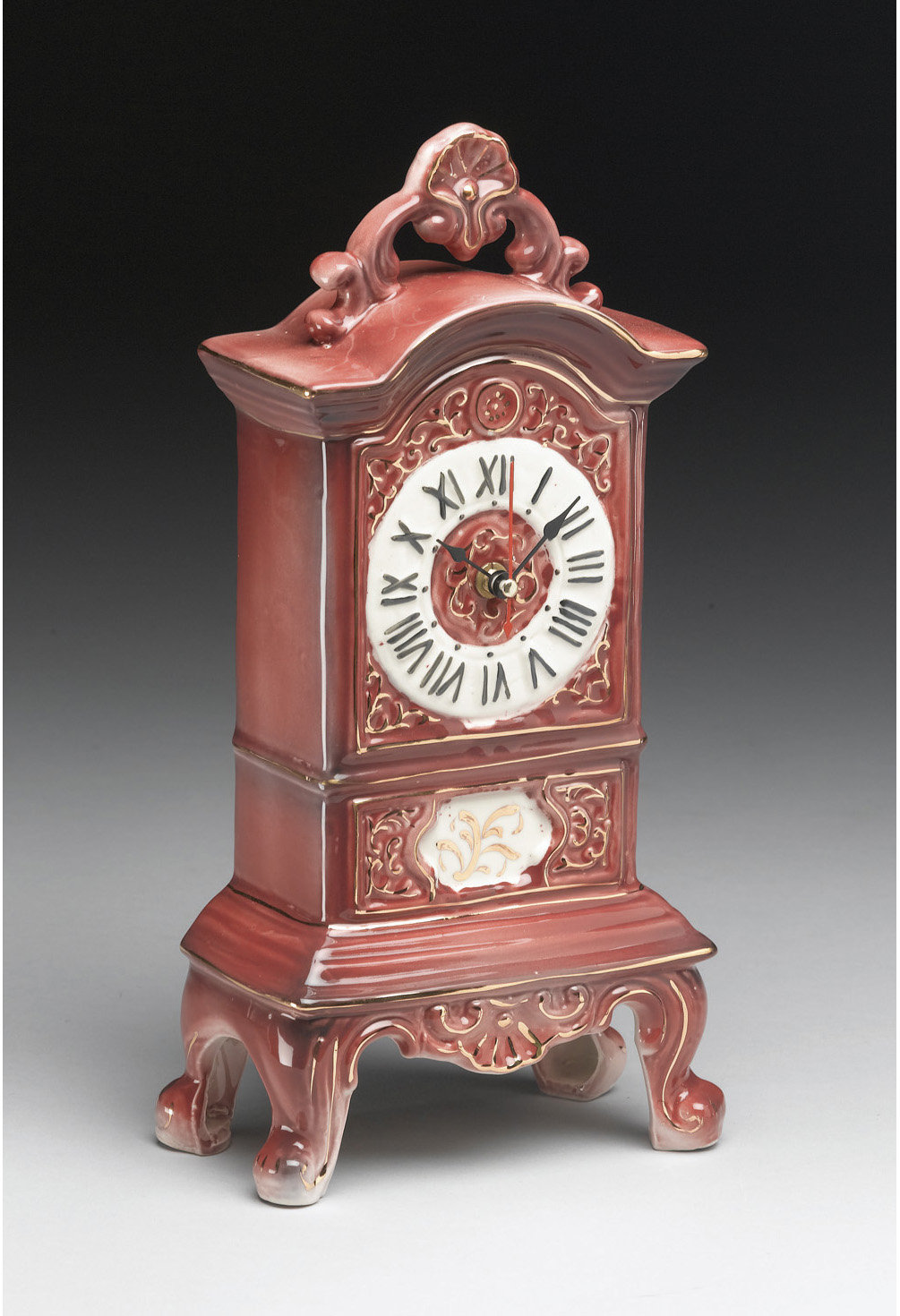 Rosdorf Park Analog Quartz Tabletop Clock, Red | Wayfair