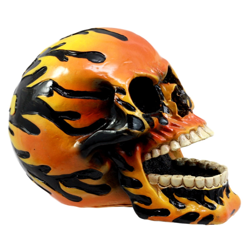 World Menagerie Dansfield Ghost Rider Flame Hot Rod Skull Figurine ...