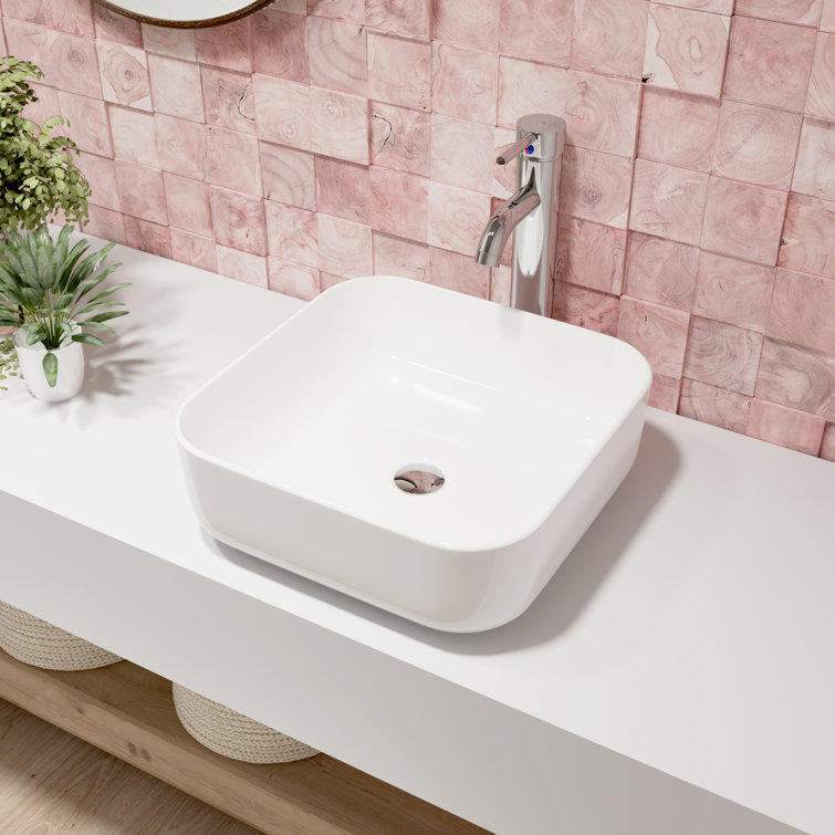 DeerValley 385mm Ceramic Square Countertop Basin Bathroom Sink ...