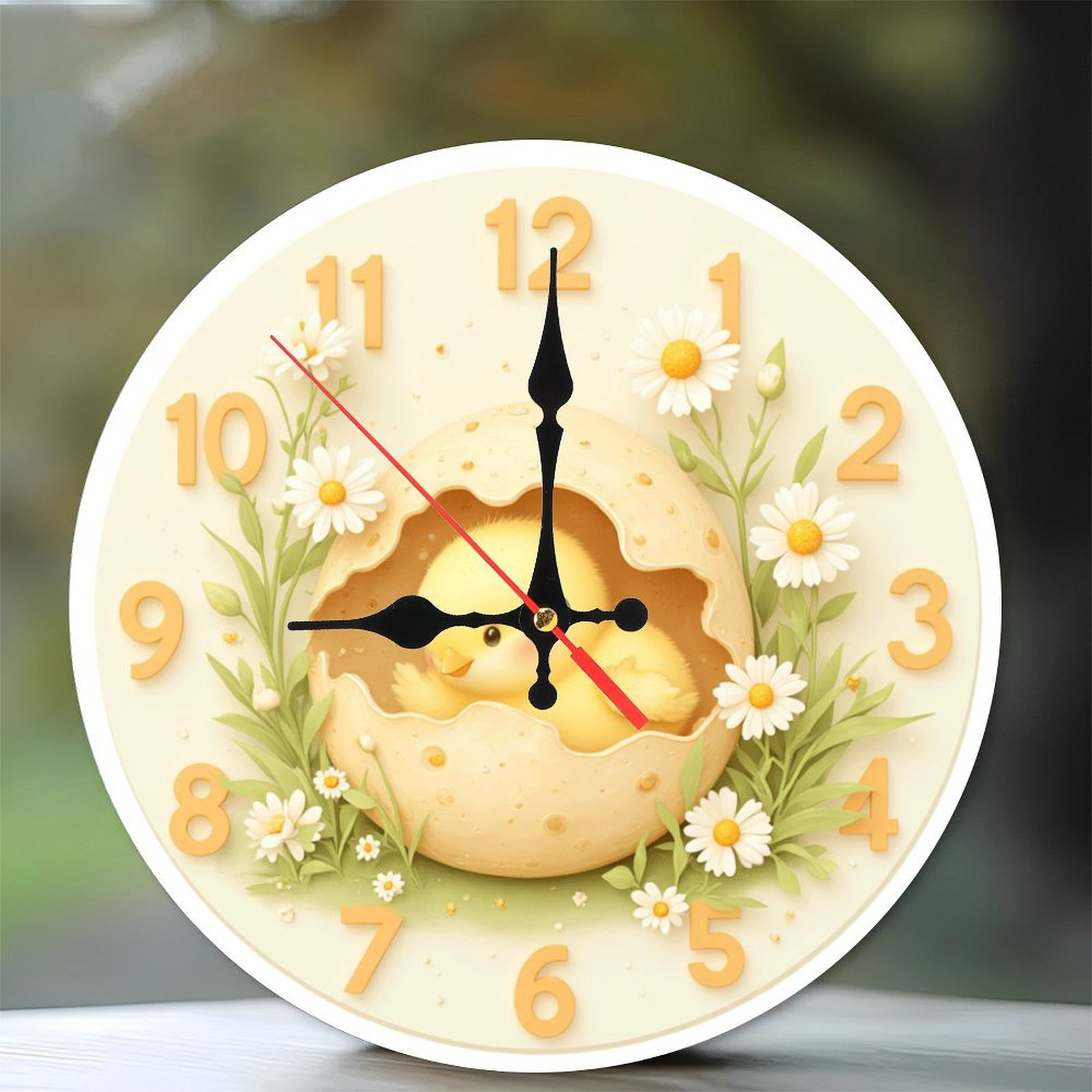 East Urban Home chick egg clock cute floral design | Wayfair