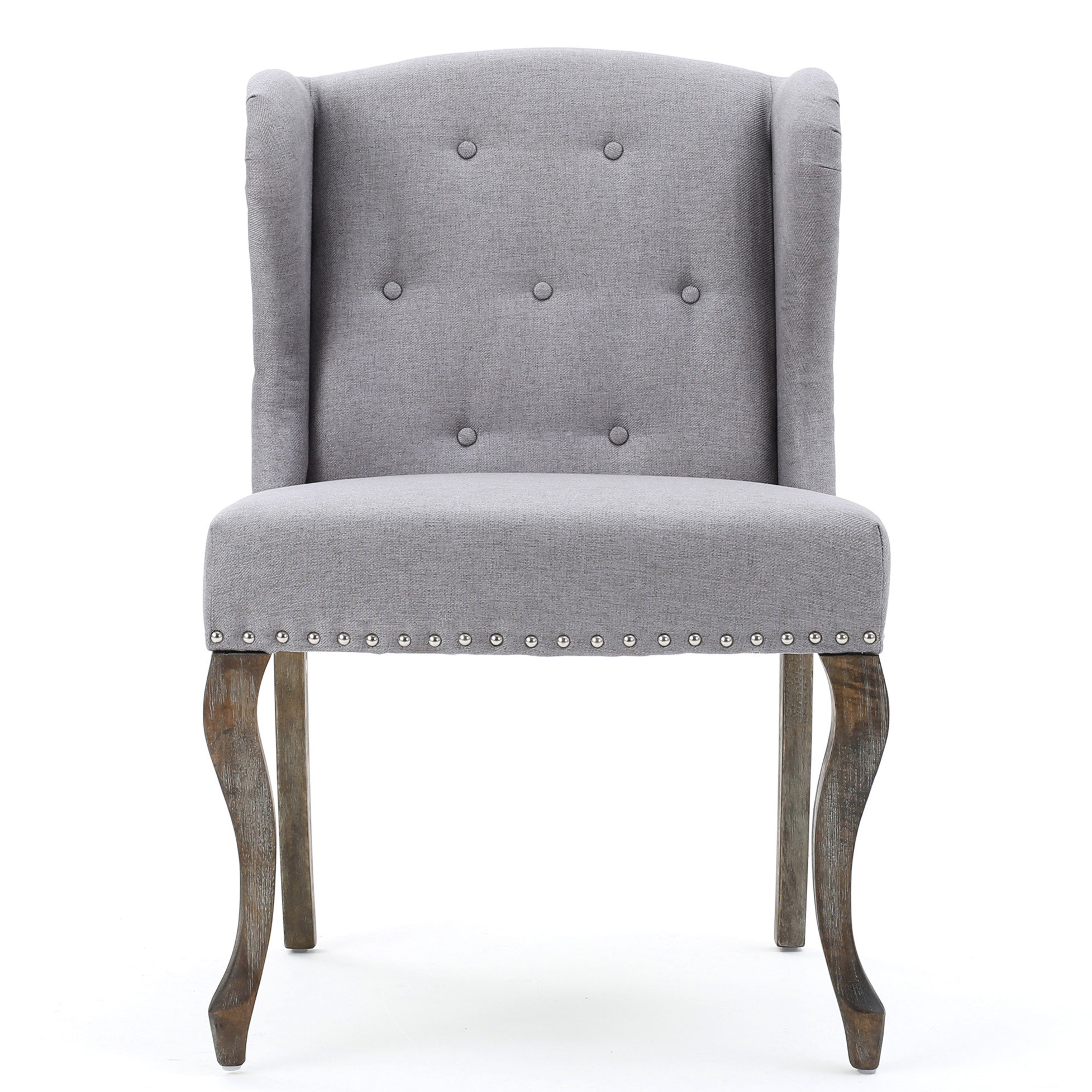 Red Barrel Studio® Modern Grey Chair With Wingback And Elegant Trim ...