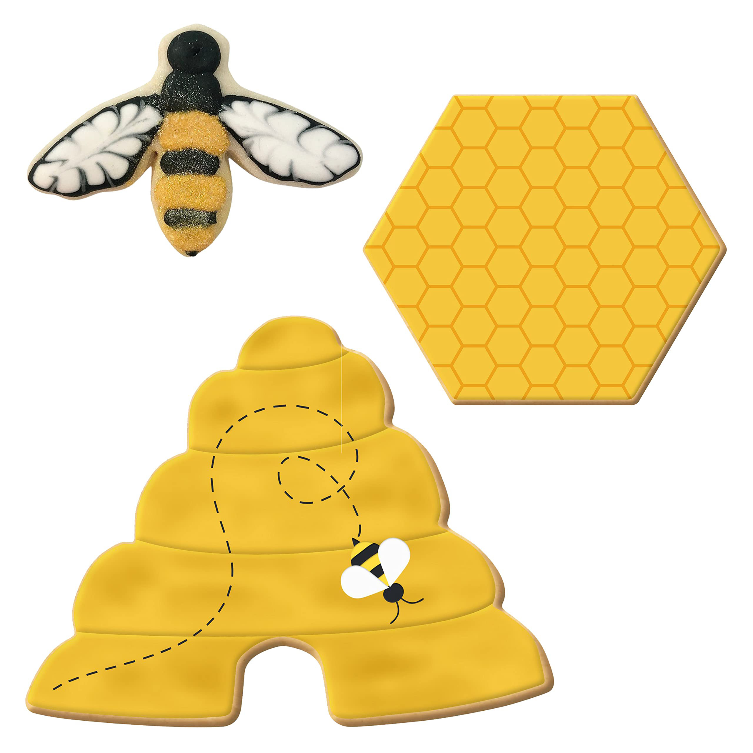 Cookiecutter.Com 3 Piece Summer Bee Hive Cookie Cutter Set Bee Hive ...