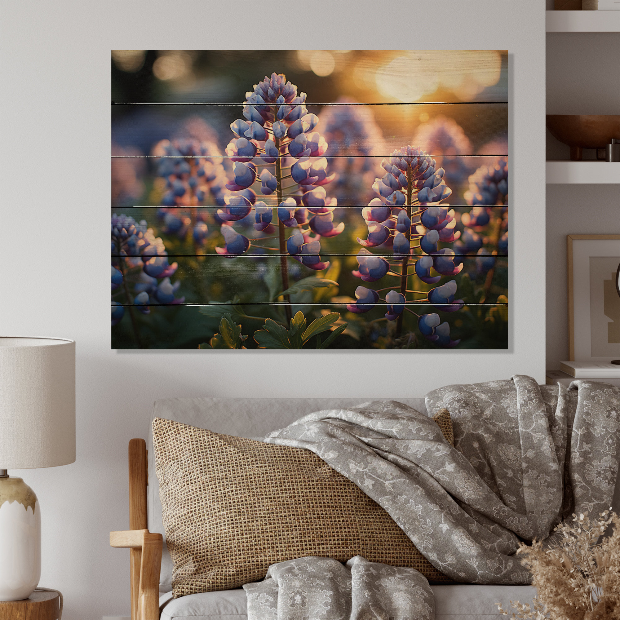 Latitude Run® Shouta Blue Bonnets Field Photo II - Unframed Print on ...