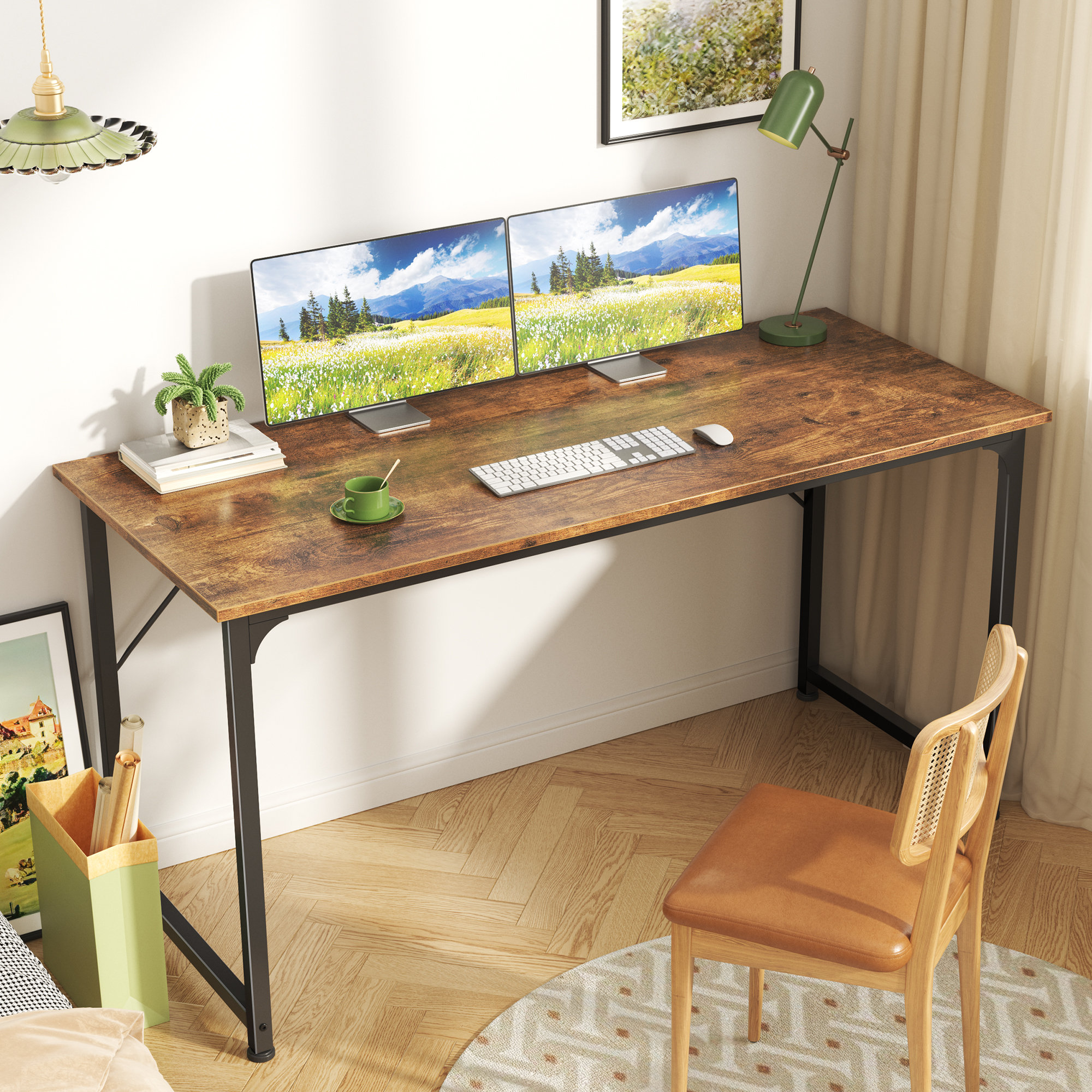 17 Stories Makendra 54" Computer Desk with Storage, Corner Desk, Home ...