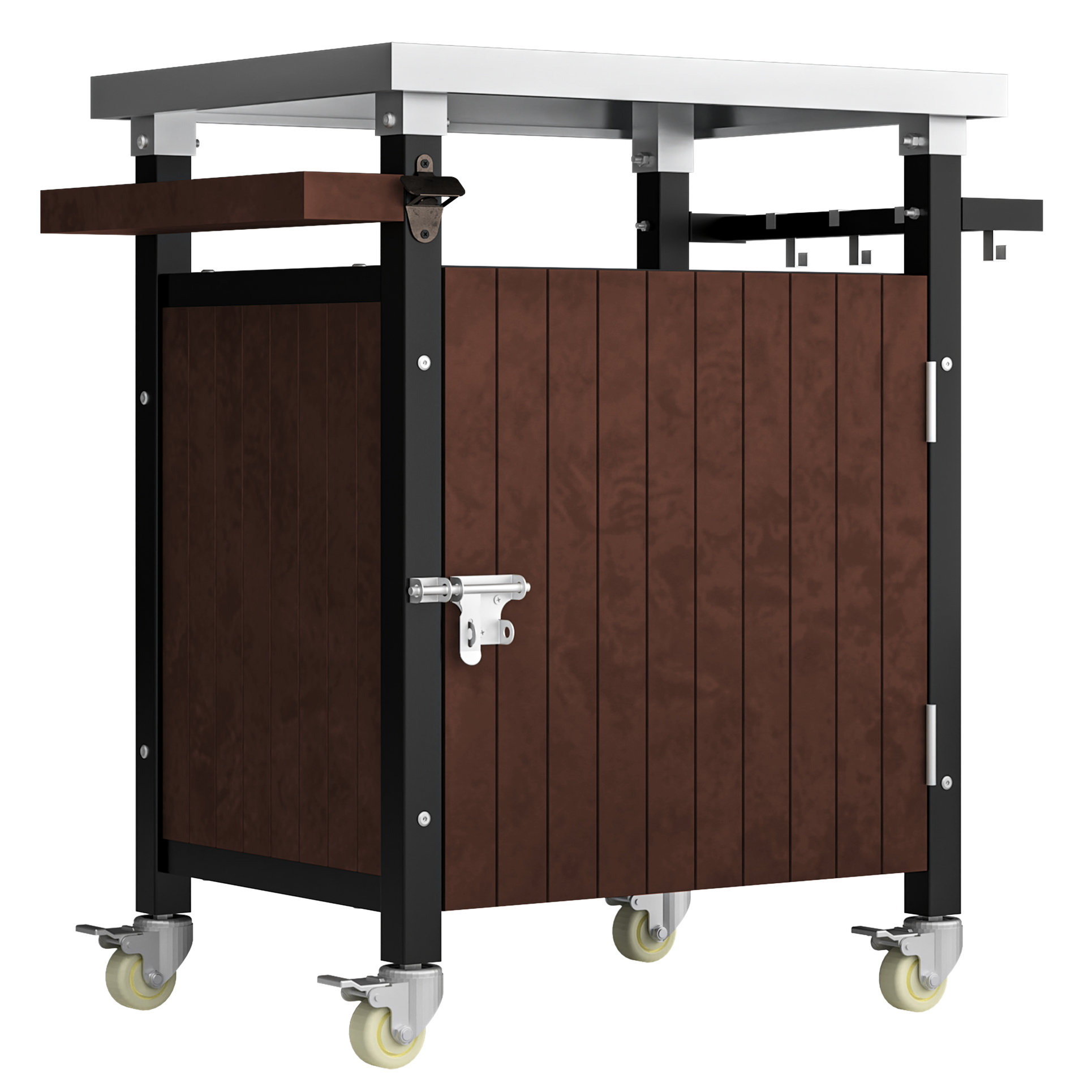 Latitude Run® Spacious Outdoor Rolling Cart With Grill Table - Movable ...
