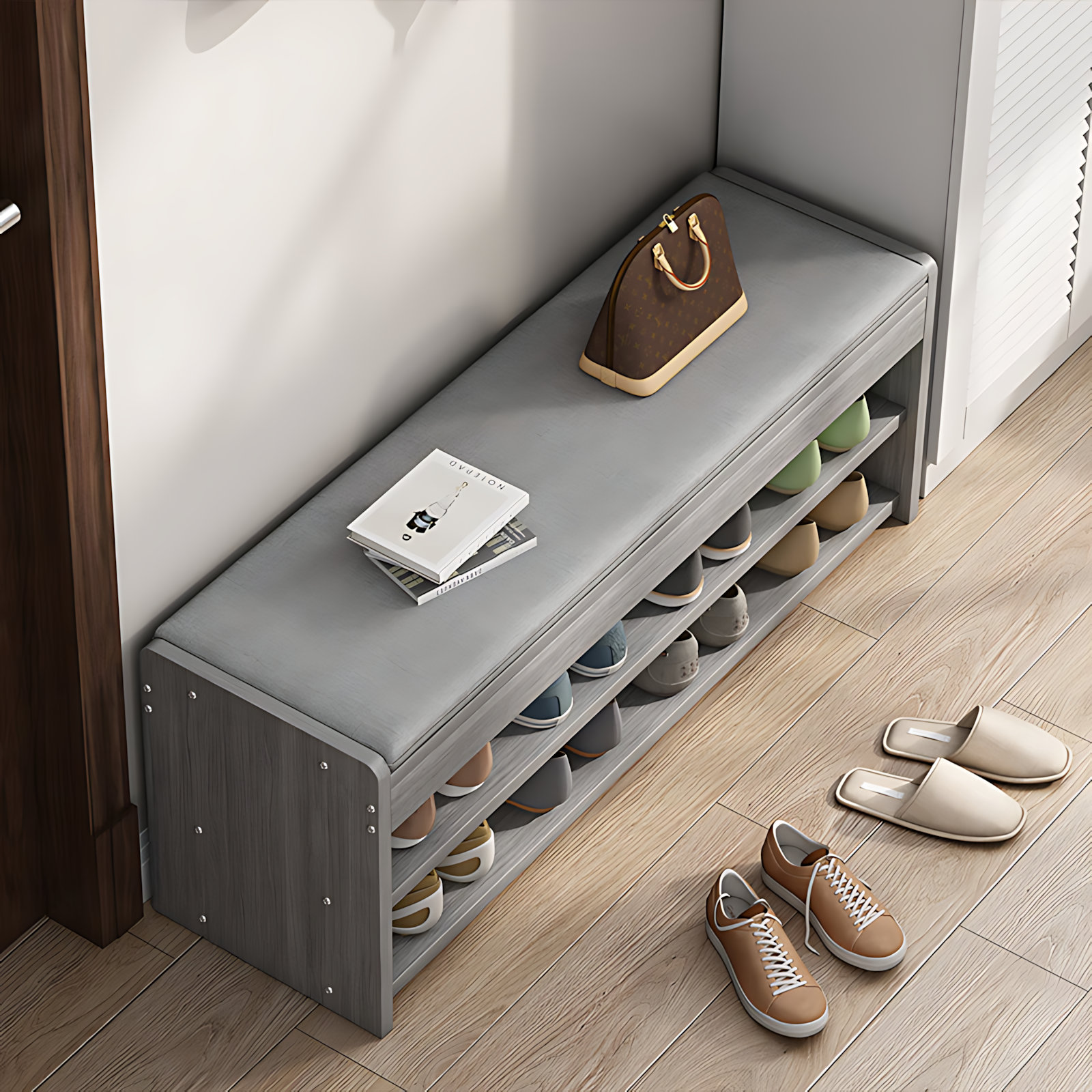 Latitude Run® Entryway Shoe Bench With Storage - Sturdy Shoe Rack ...