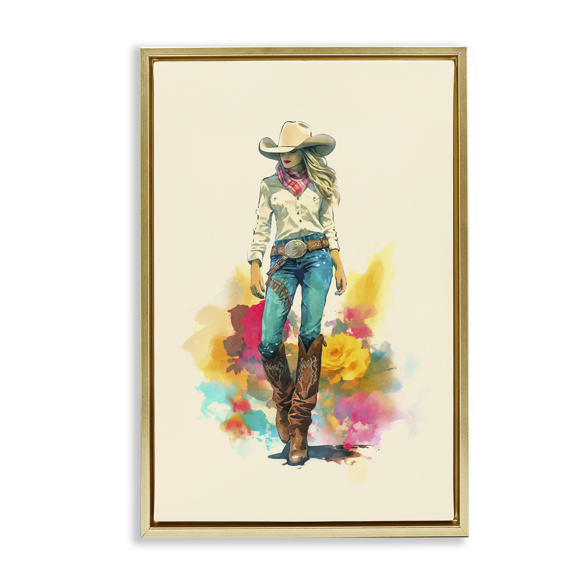Union Rustic Prairie Princess Cowgirl Framed Floater Canvas by Andrea ...