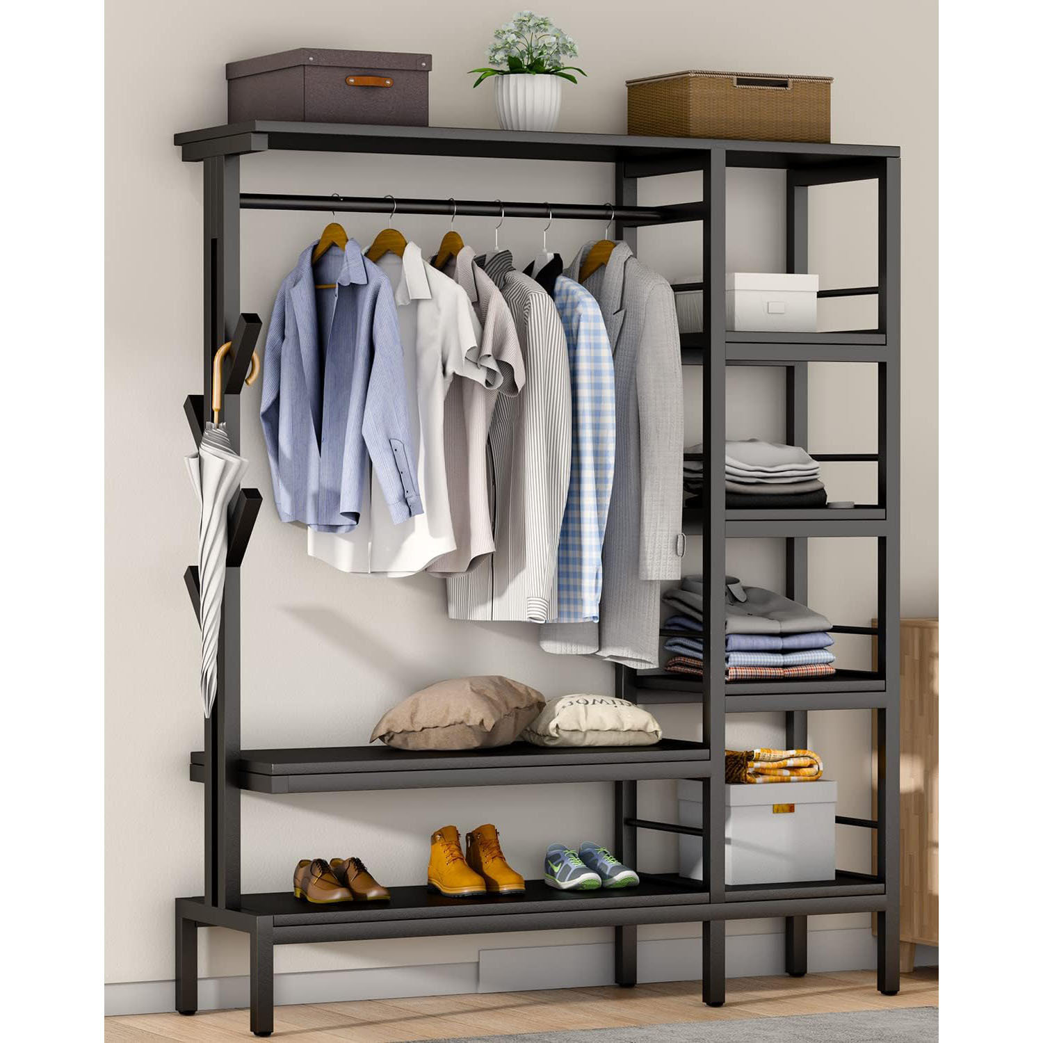 Hokku Designs 650Lbs Capacity Free Standing Closet Organizer With 6 ...