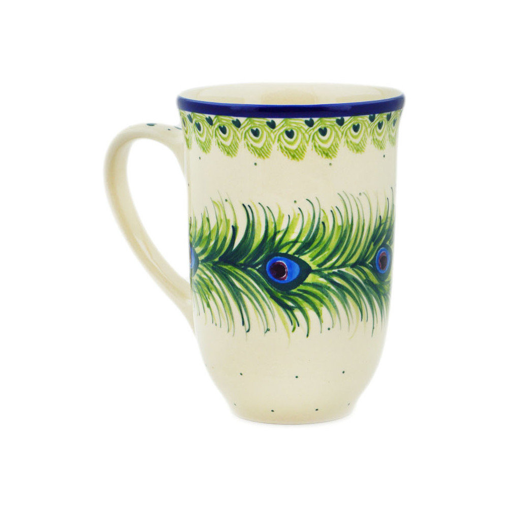 Polmedia Polish Pottery 19 Oz Stoneware Mug - Majestic Peacock | Wayfair