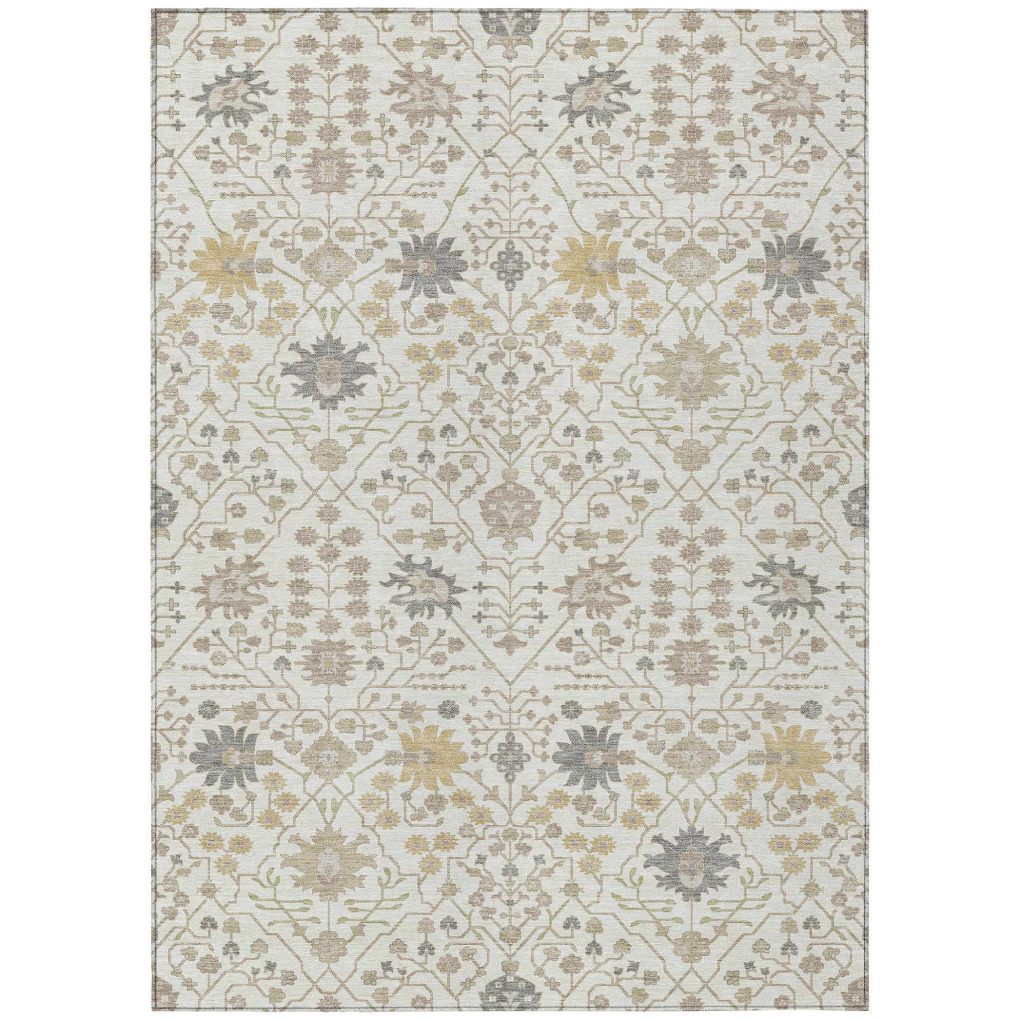 HomeRoots 10' X 14' Ivory Oriental Washable Indoor Outdoor Area Rug ...