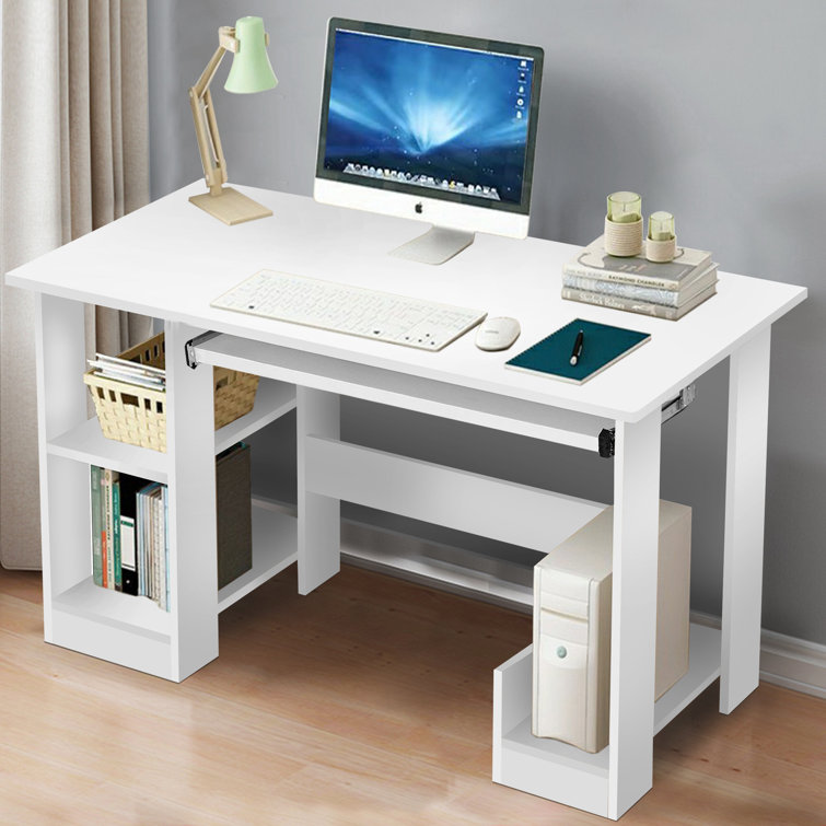 17 Stories Humnah 90Cm Wide Computer Desk With Storage Home Office Desk ...