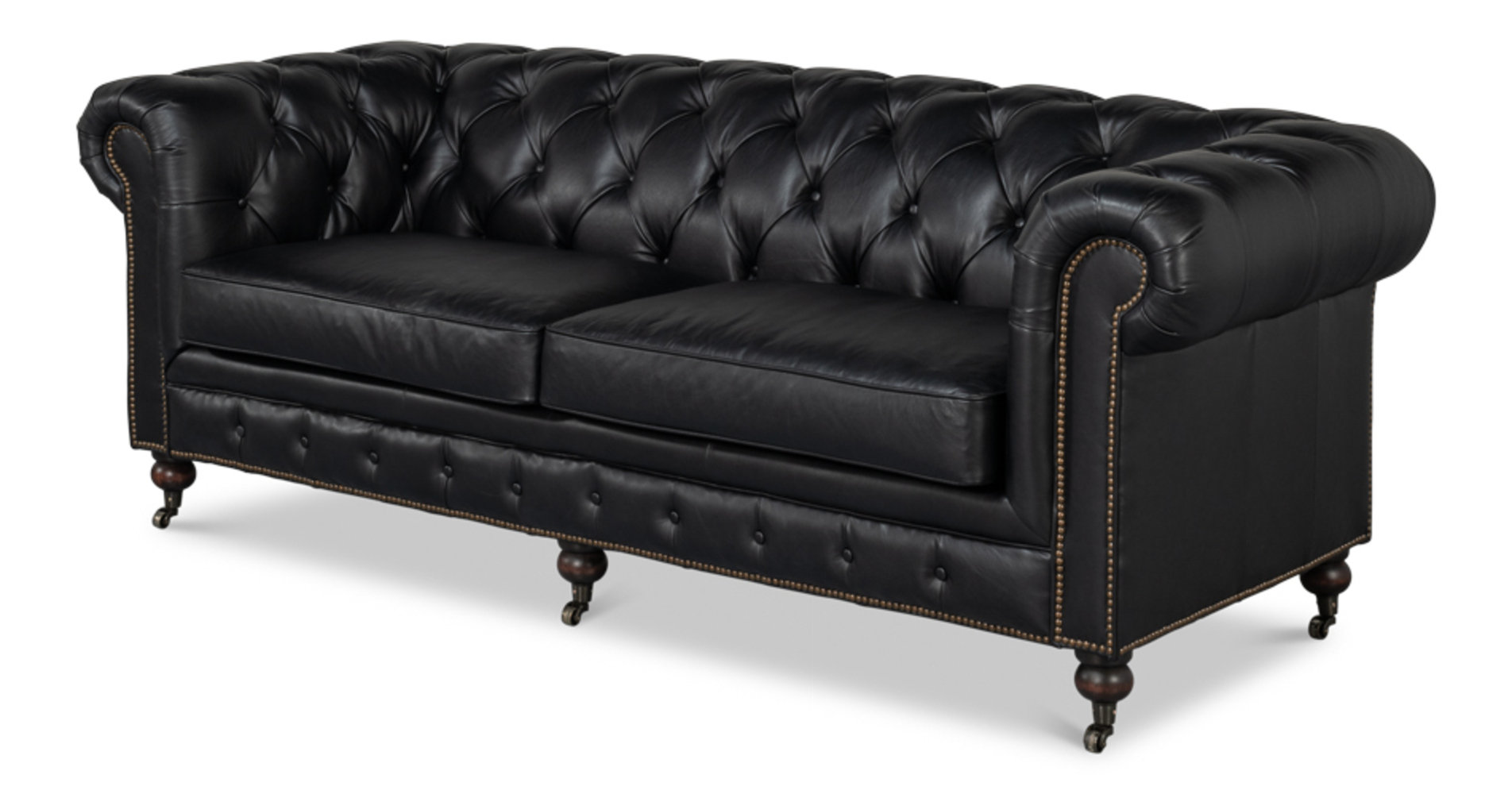 Sarreid Ltd Club Room 89" Leather Sofa | Wayfair
