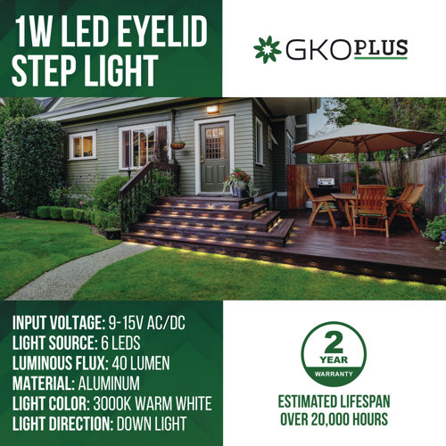 GKOplus Black Low Voltage Integrated LED Metal Deck Light Pack | Wayfair