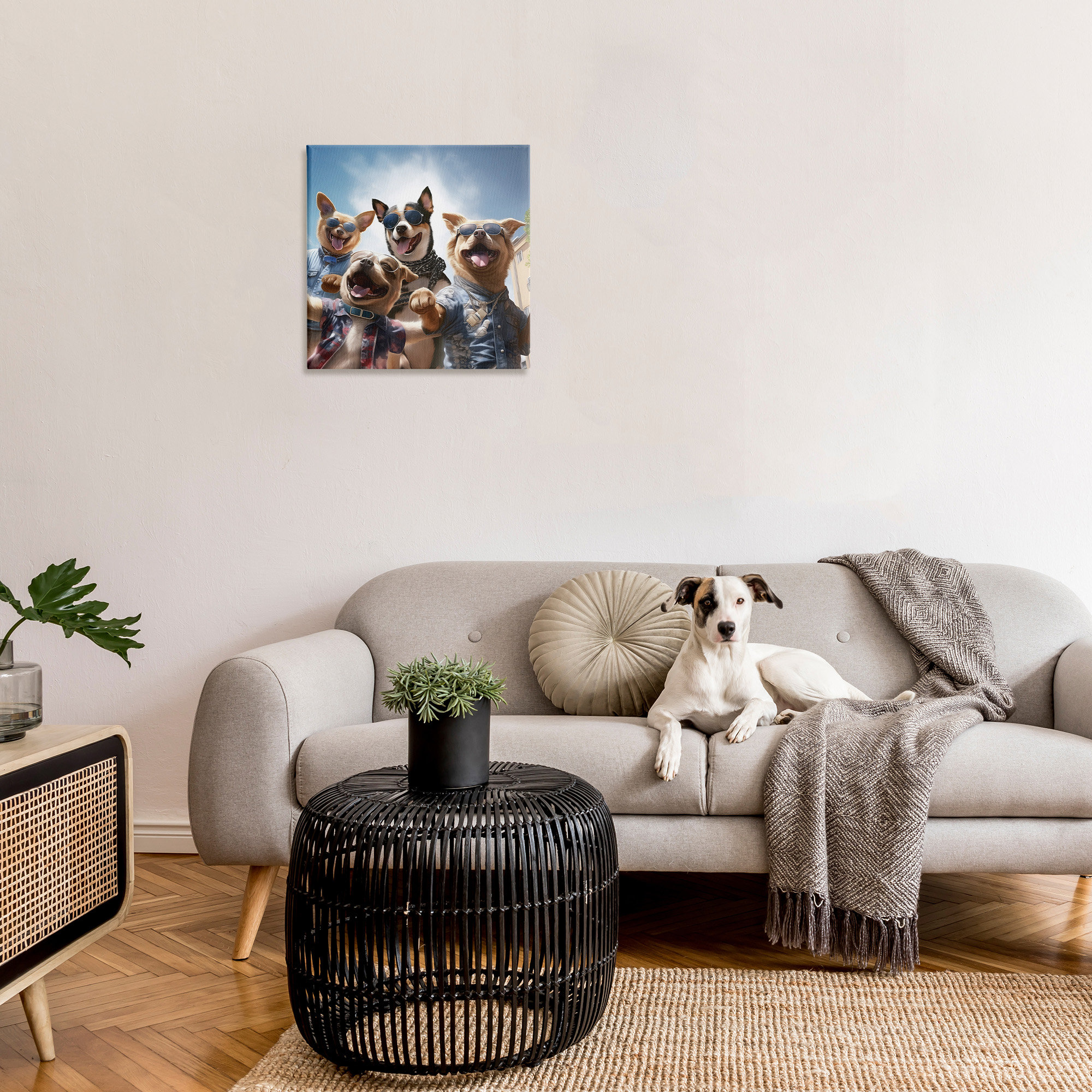 Trinx " Trendy Dogs Selfie Wrapped Canvas " by Jim Baldwin on Canvas ...