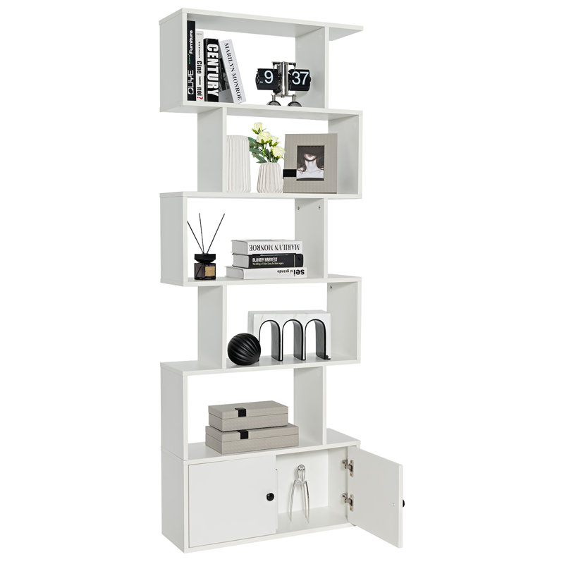 Millwood Pines Niklaus Geometric Storage Bookcase & Reviews | Wayfair