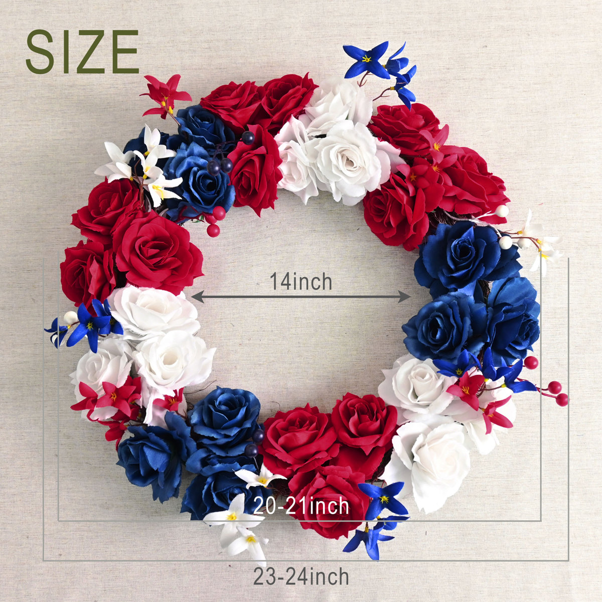 The Holiday Aisle® 22 Inch Lighted 4th of July Independence Day Rose ...