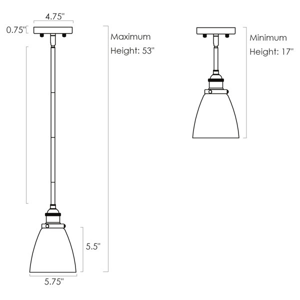 Longshore Tides Deeter 1 - Light Single Cone Pendant & Reviews | Wayfair