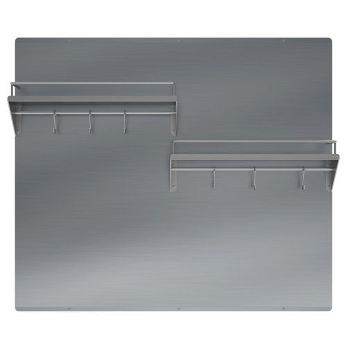 Ancona 36" Stainless Steel Backsplash with Two-Tiered Shelf and Rack ...