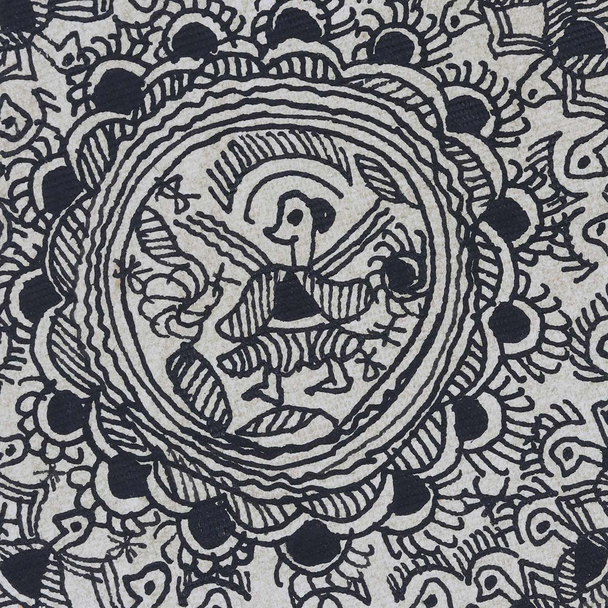 Bungalow Rose Handmade Black Godna Unity Madhubani Painting - Wayfair ...