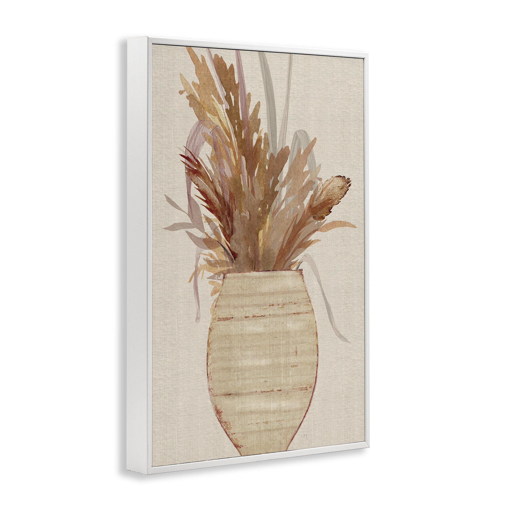 Stupell Industries Rustic Wheat & Pottery Framed Giclee Art by Susan ...