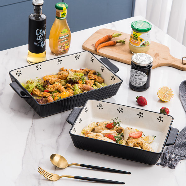 Wisenvoy 13x9 inch Ceramic Baking Dishes 3pcs Bakeware Set Nonstick For ...