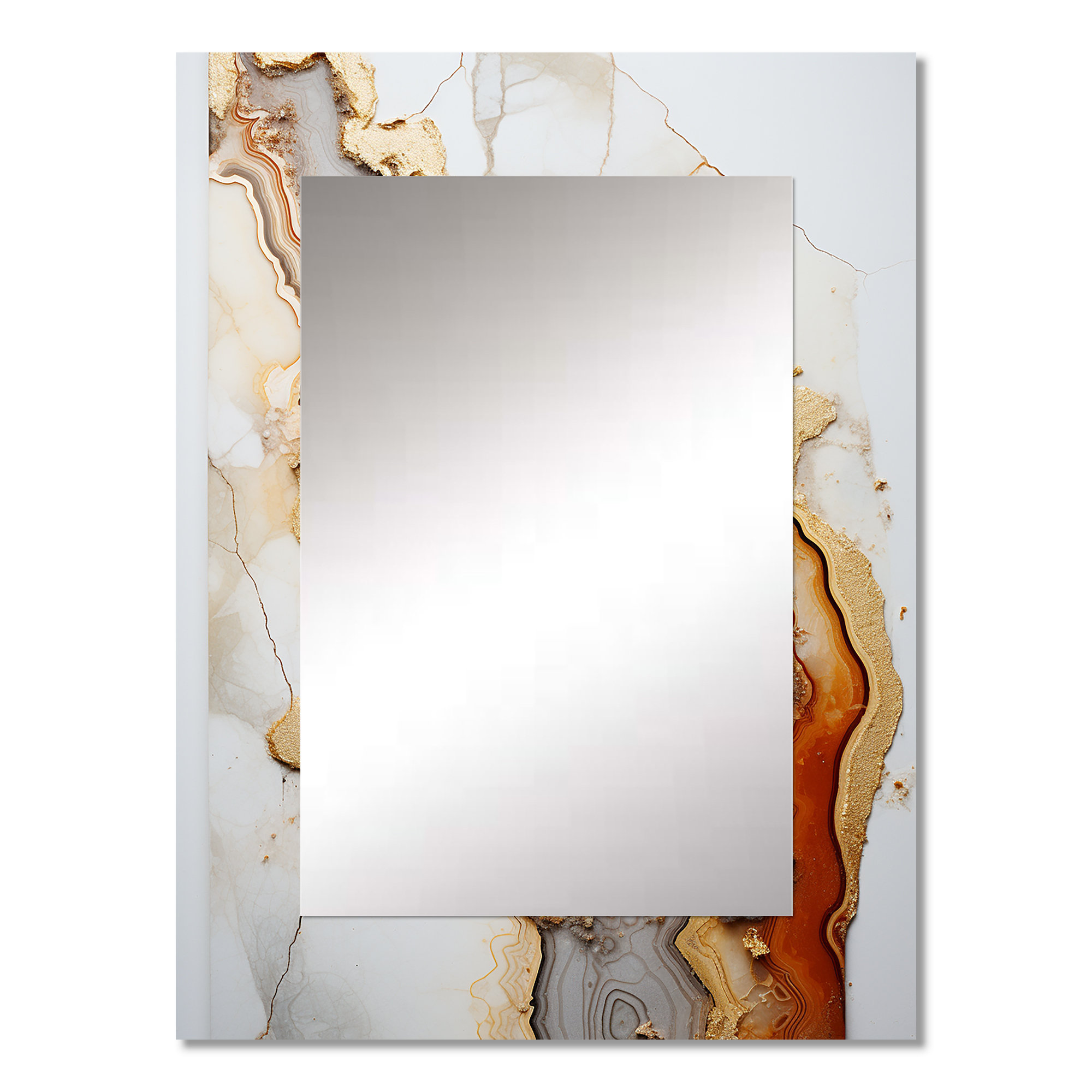 Latitude Run® Beige And Orange Minimalism Stone Geode - Stone Geode ...