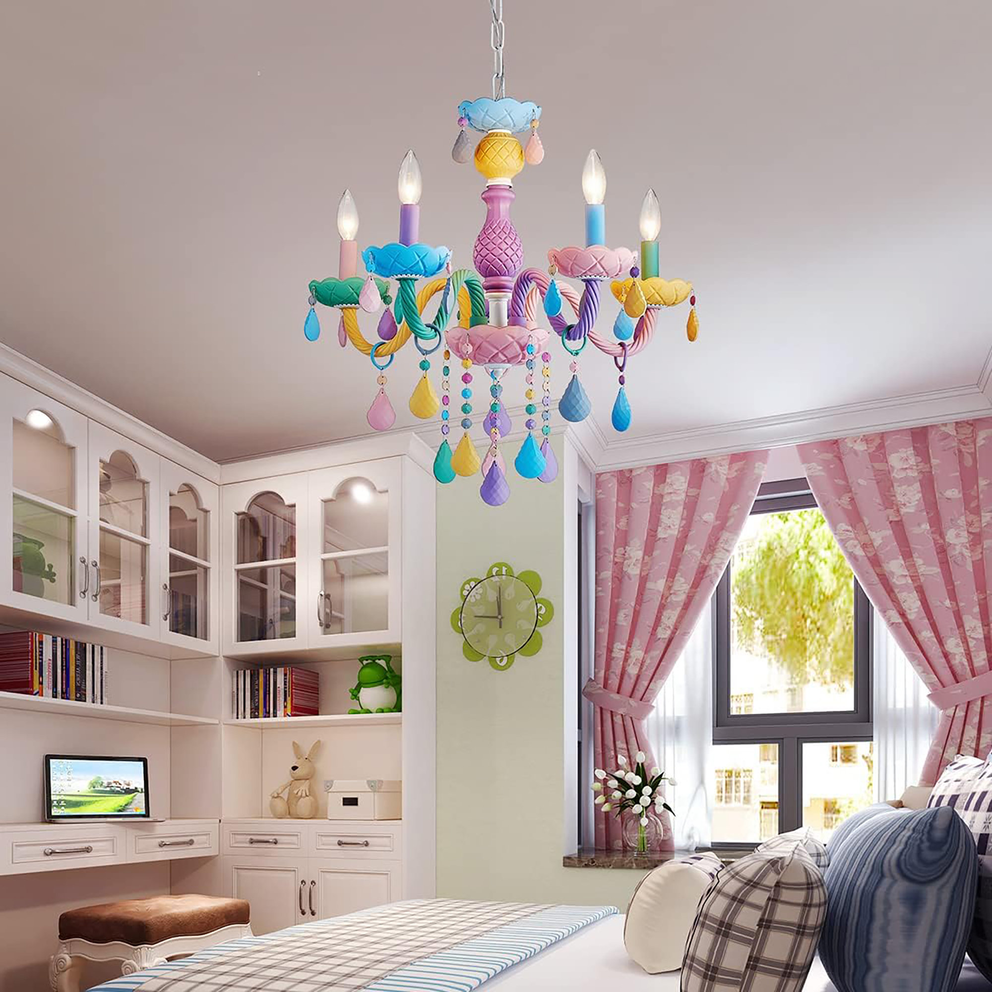 Gemma Violet Lighting Multi Colored Crystal Chandeliers, Pastel Design ...