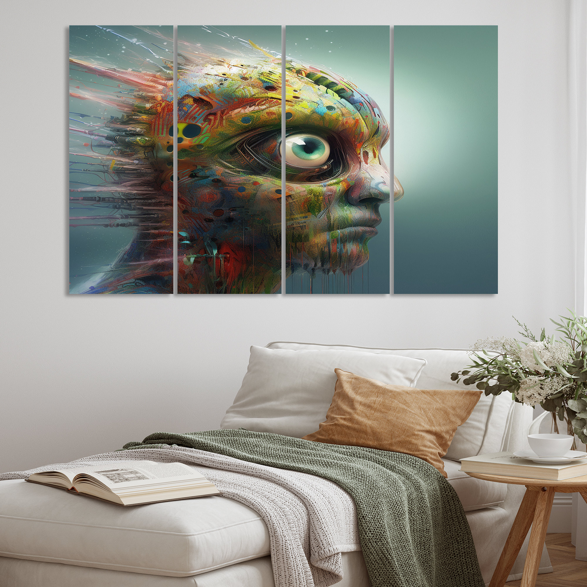 Ebern Designs Sci-Fi Portrait Bionic Sight - Modern Canvas Art Print ...