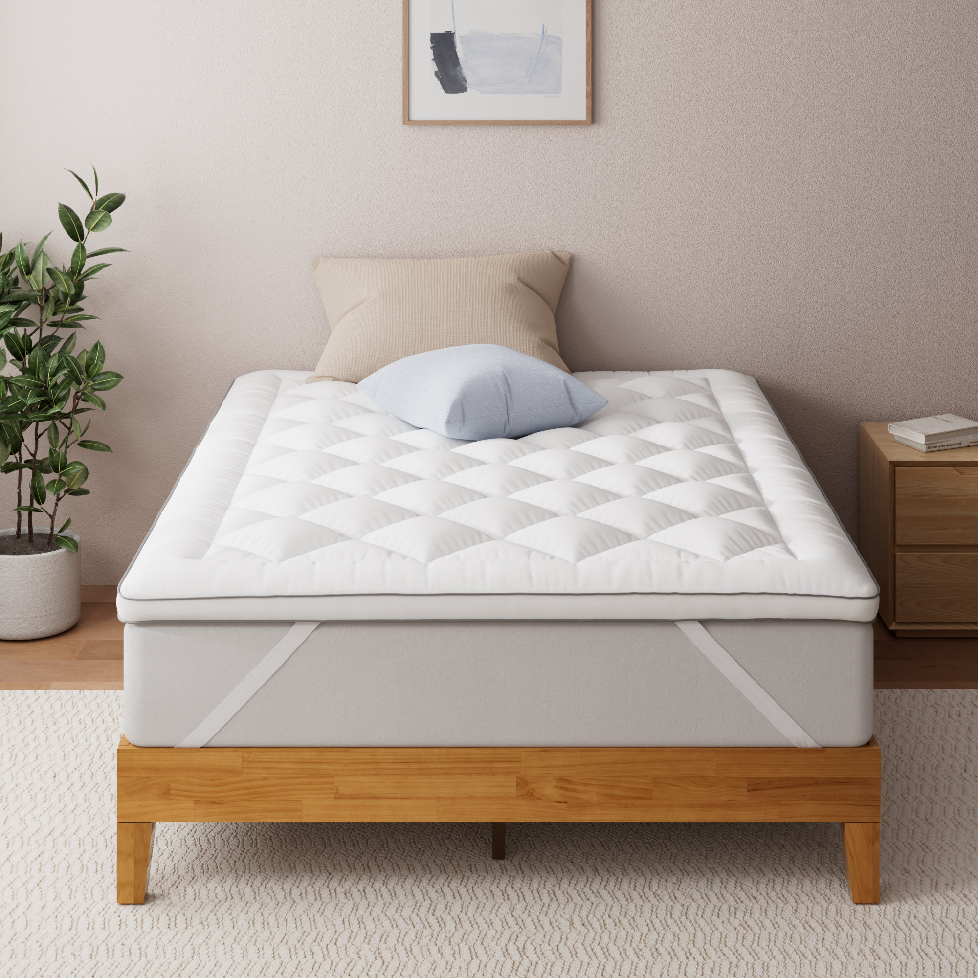 White Noise Dennett Fabric Mattress Topper & Reviews | Wayfair.co.uk
