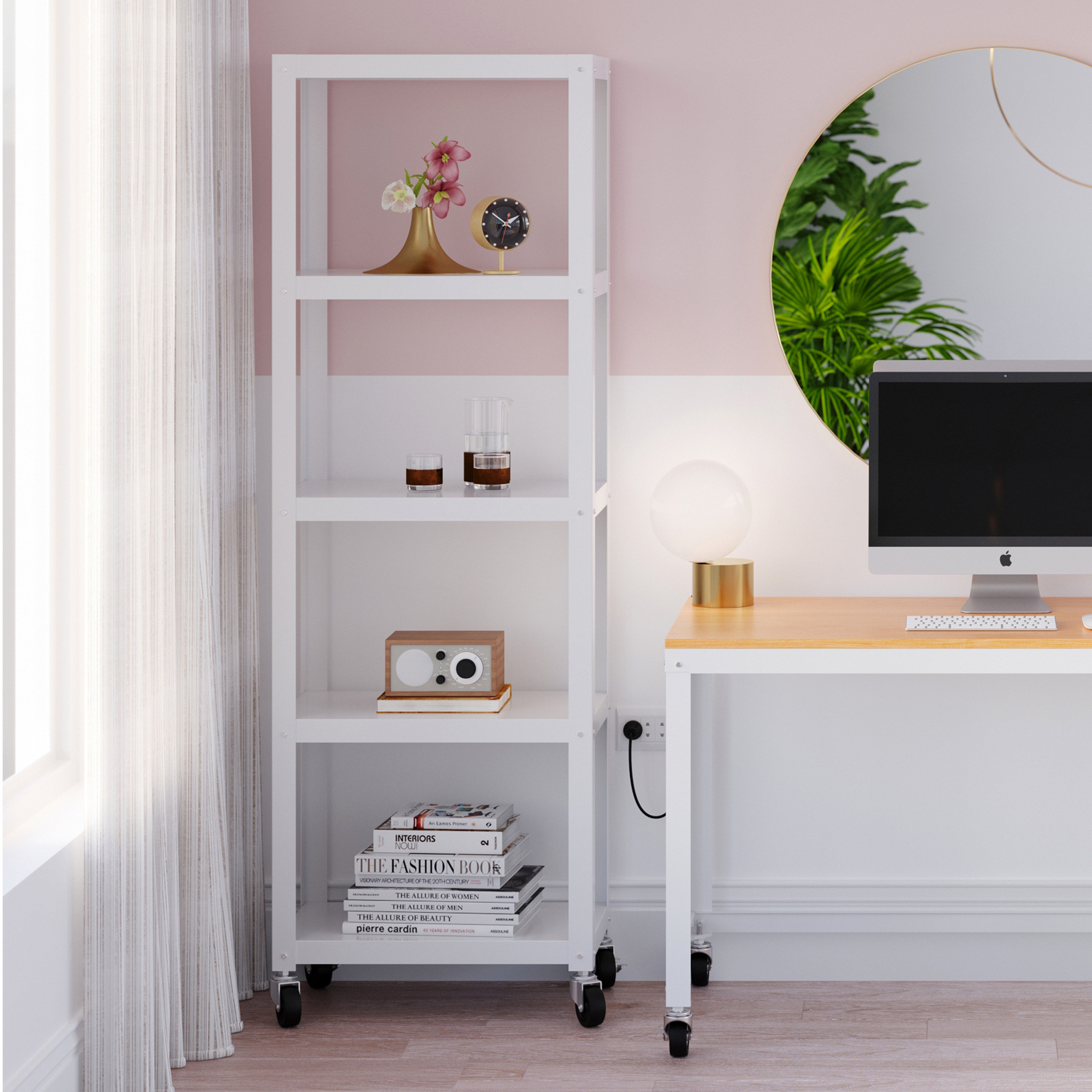 Ebern Designs Yeomans 72'' H x 24'' W Steel Etagere Bookcase & Reviews ...