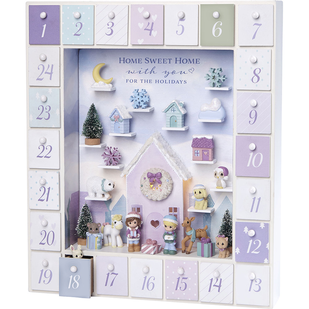 Precious Moments 201407 Winter Moments LED Wood/Resin Advent Calendar ...