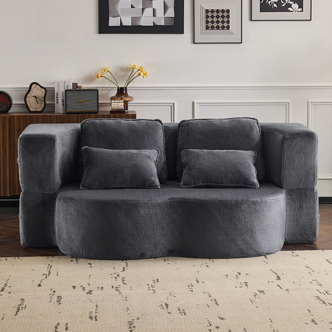 Latitude Run® Chenille Futon Sofa | Wayfair