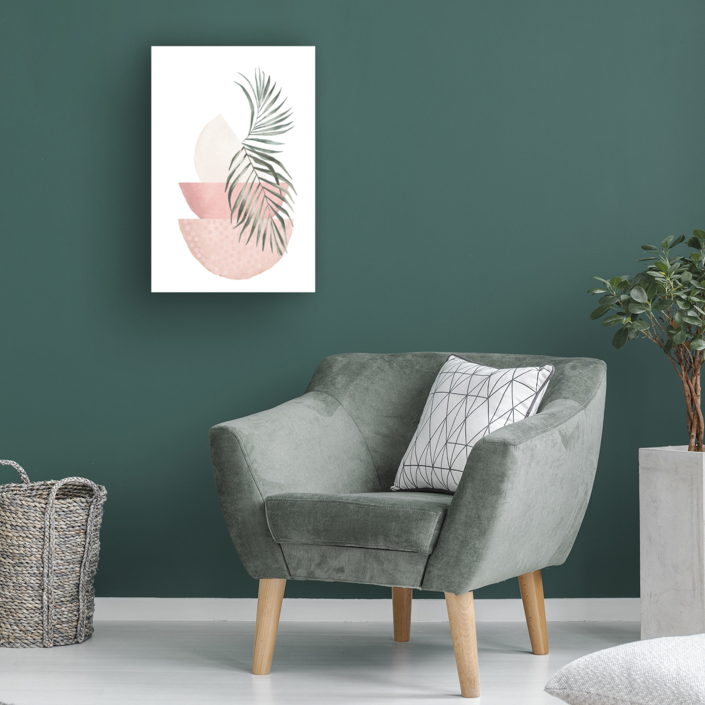 Ebern Designs Bolog Green Fern 2 On Canvas by Sally Ann Moss Print ...