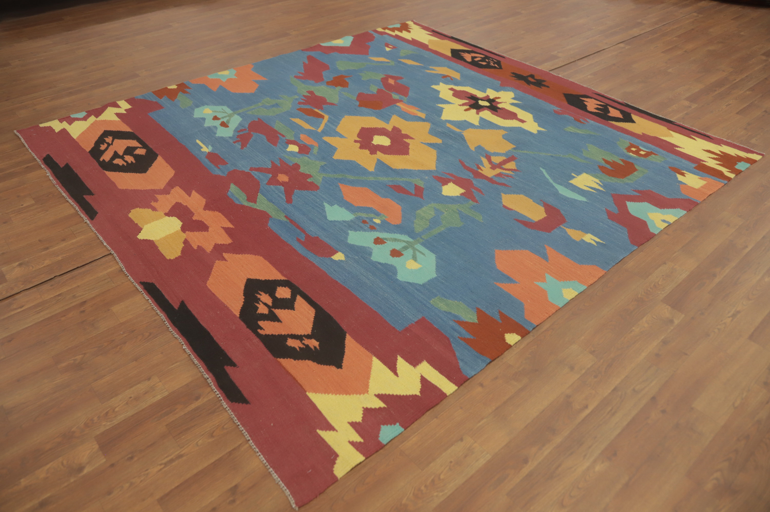 Dakota Fields Geometric Kilim Oriental Area Rug 8x8 | Wayfair