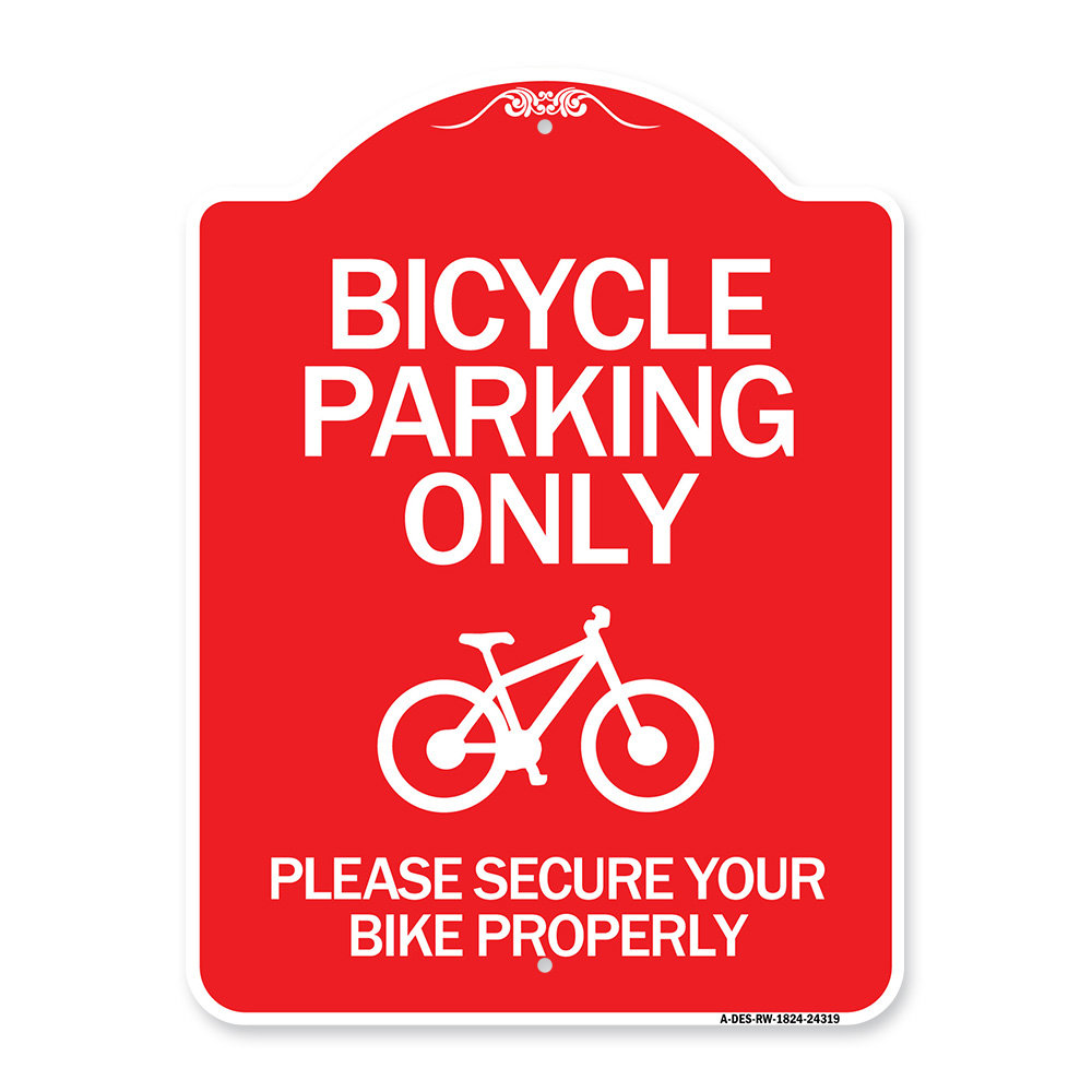 Signmission Designer Series Sign - Bicycle Parking Only Please Secure ...