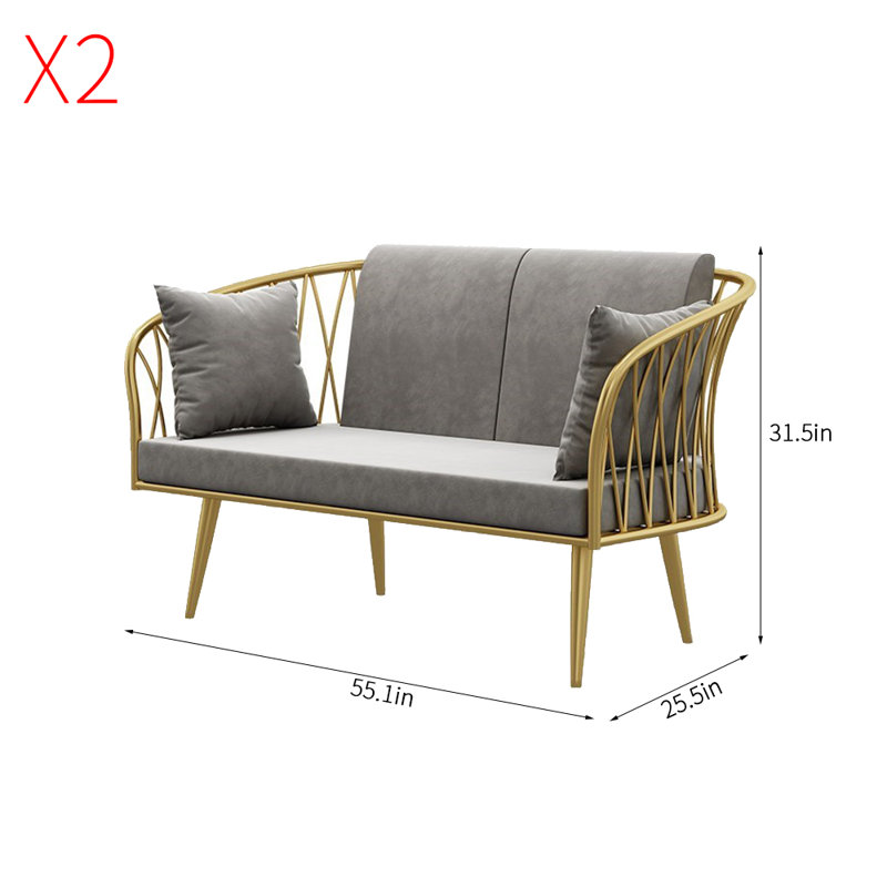 Canadian Linen Nordic Simple Cafe Benches Polyester Blend Upholstered ...