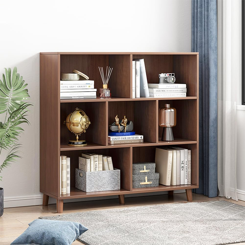 George Oliver Open Cube Low Bookcase - 3-Tier Freestanding Storage ...