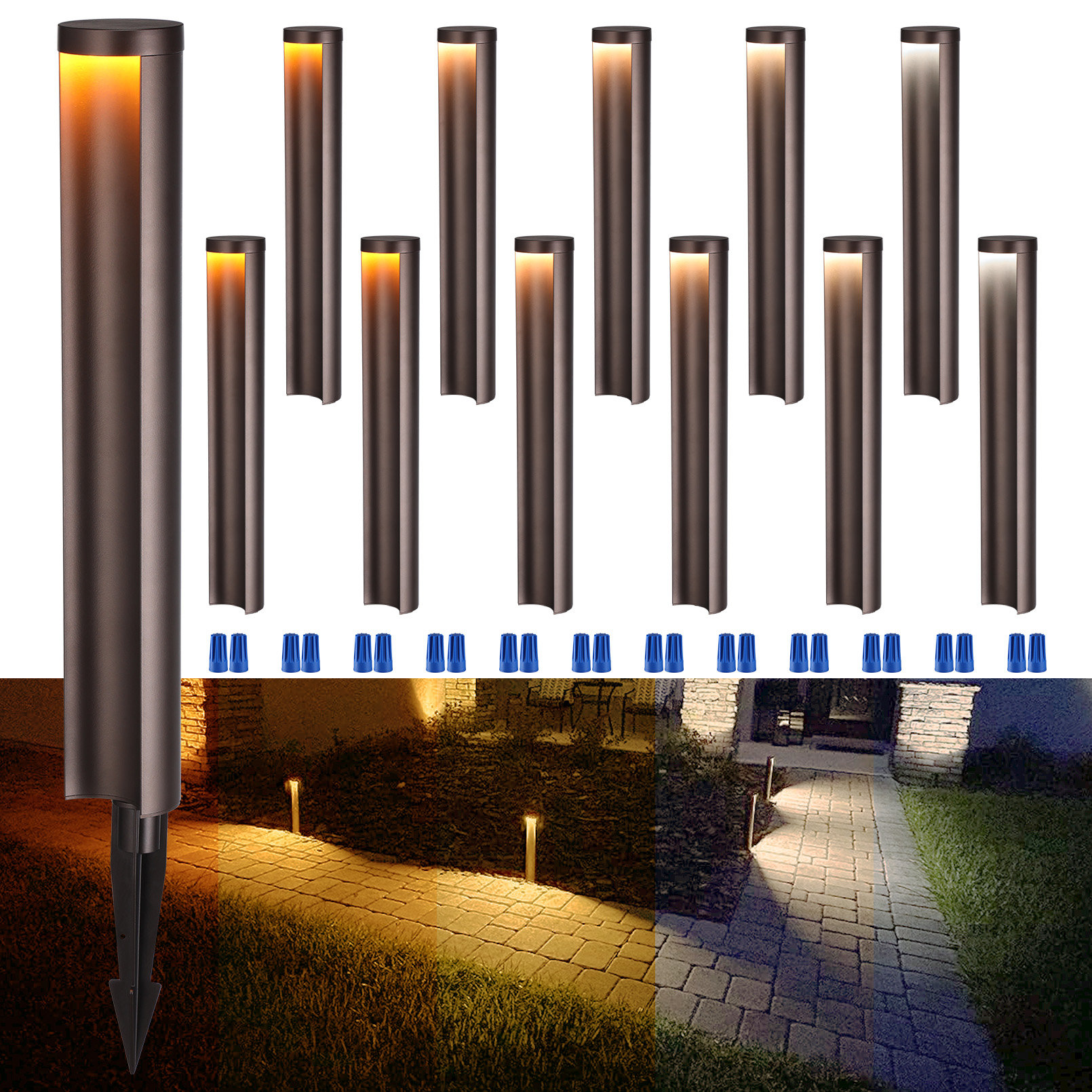 LEDVANS 5cct Led Landscape Pathway Lights, 12-24v Low Voltage, Ip65 ...