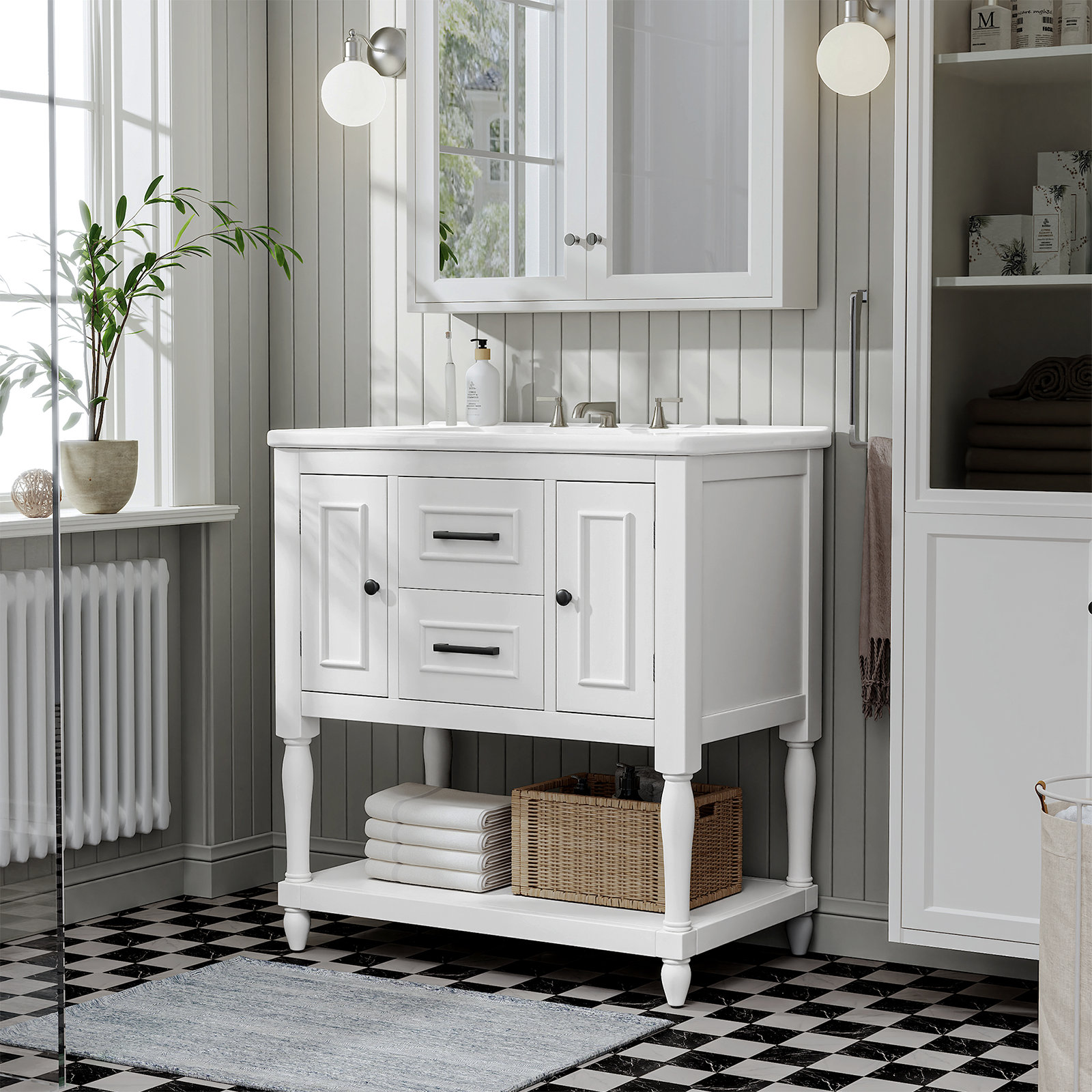 Charlton Home® Deimy 30'' Single Bathroom Vanity, Bathroom Vanity with Sink, Bathroom Vanities ...