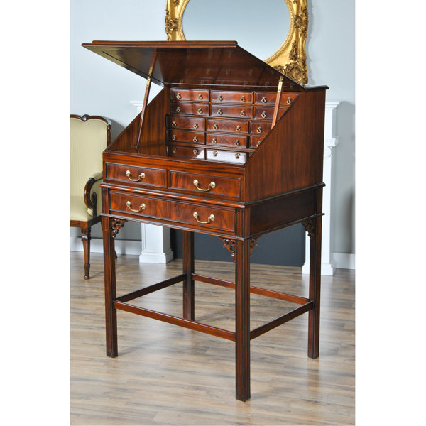 Niagara Mahogany Stand Up Desk | Wayfair