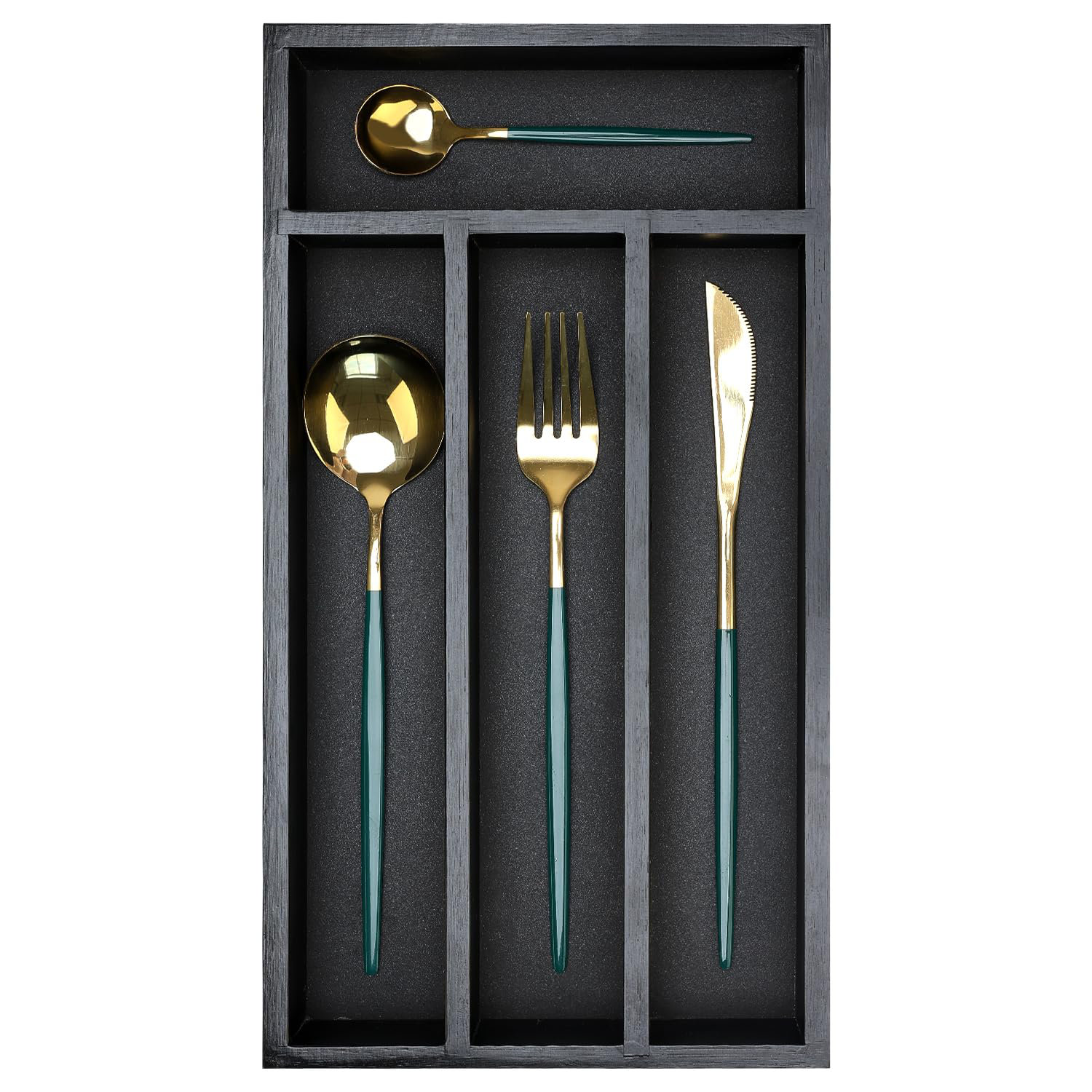 Rebrilliant Wooden Silverware Drawer Organizer Tray Small Kitchen ...