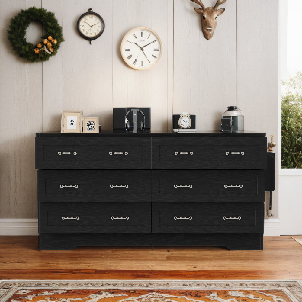 Winston Porter Vintage Chest Of Drawers 6 Drawers Double Dresser With ...