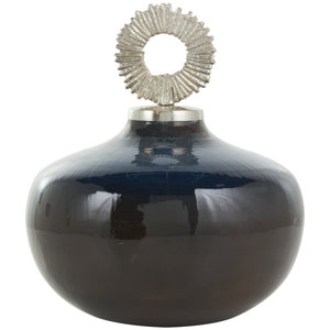 Mercer41 Malijah Metal Ombre Blue Decorative Jars with Brown Accents ...