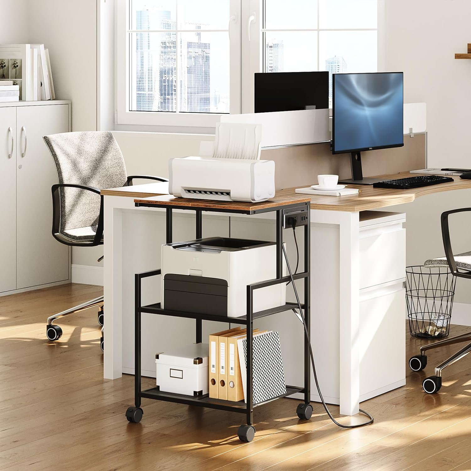 Koala Company Mobile Printer Stand, With Power Outlets And 2 USB Ports ...