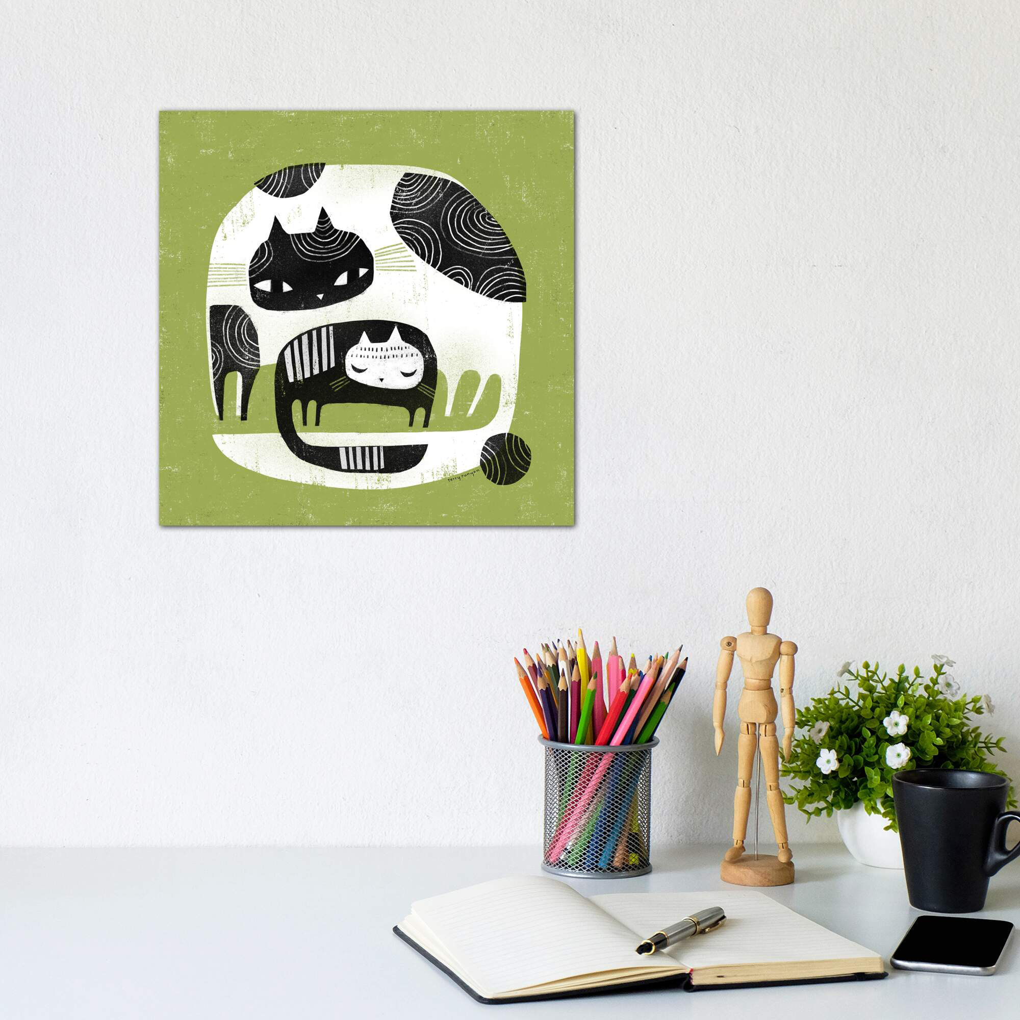 East Urban Home Cuddle Cats by Terry Runyan - Print - Wayfair Canada