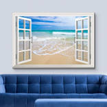 IDEA4WALL Window Scenery Sunrise on Caribbean Beach - Wrapped Canvas ...