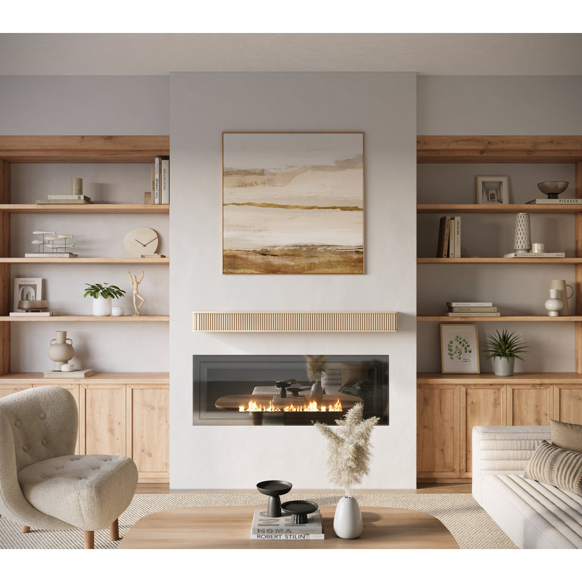 Dogberry Collections Chestnut Fluted Mantel Shelf | Wayfair