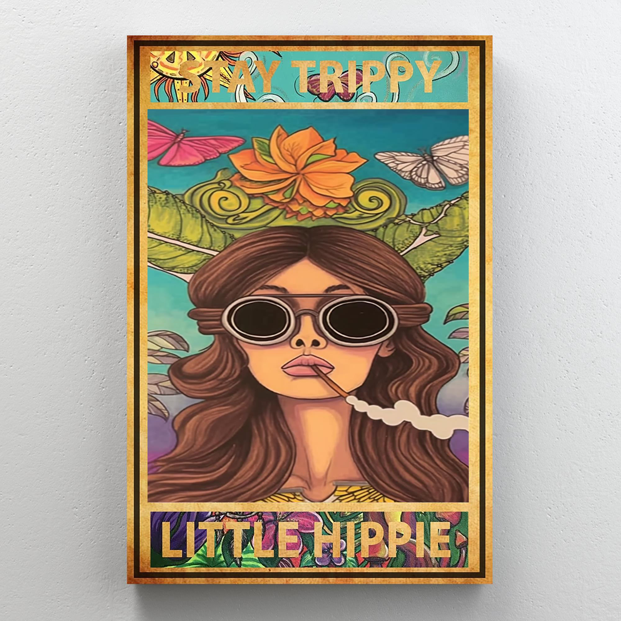 Trinx Woman With Glasses Stay Trippy Little Hippie - 1 Piece Rectangle ...