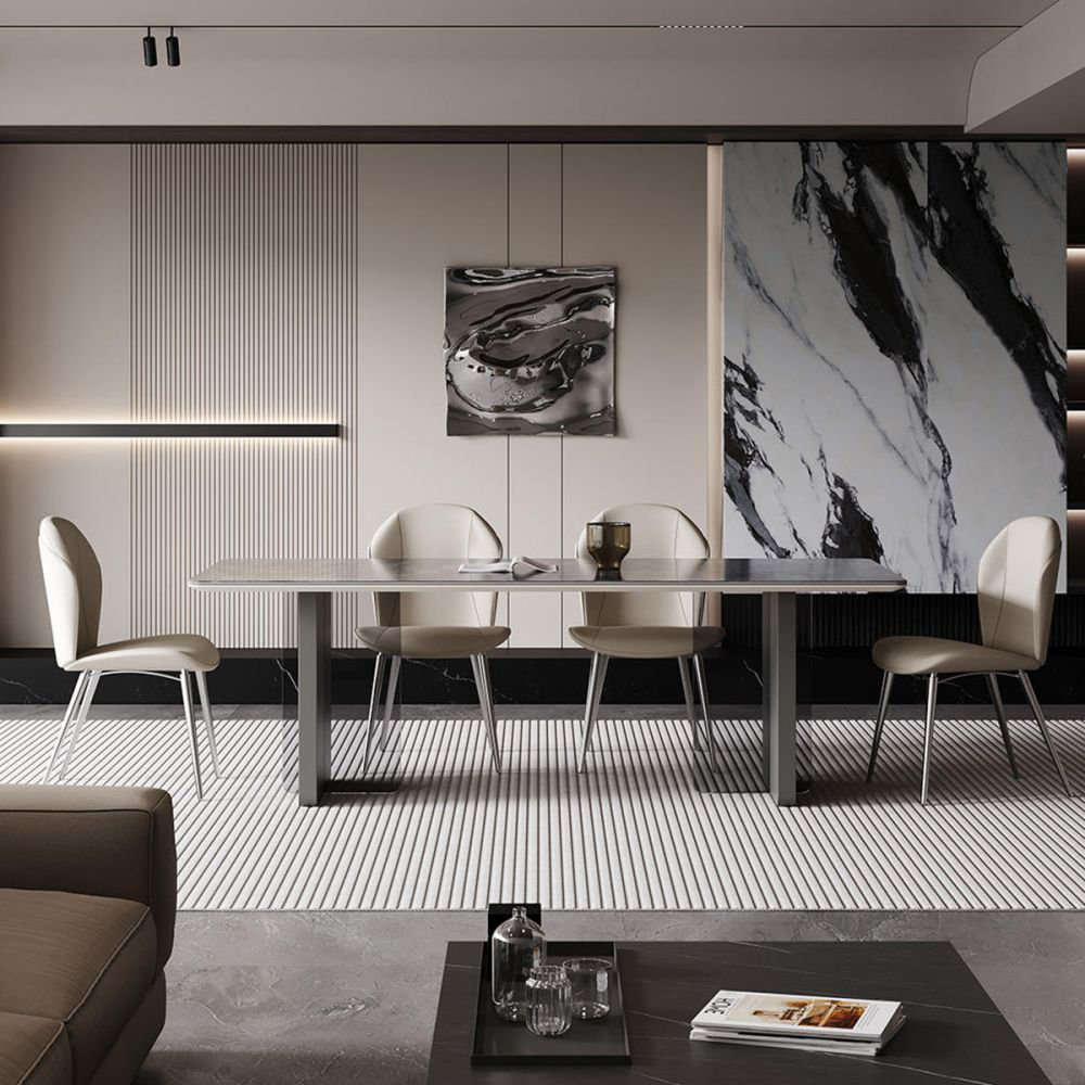 Mass Furni 4 - Person Picture Rectangular Sintered Stone tabletop ...